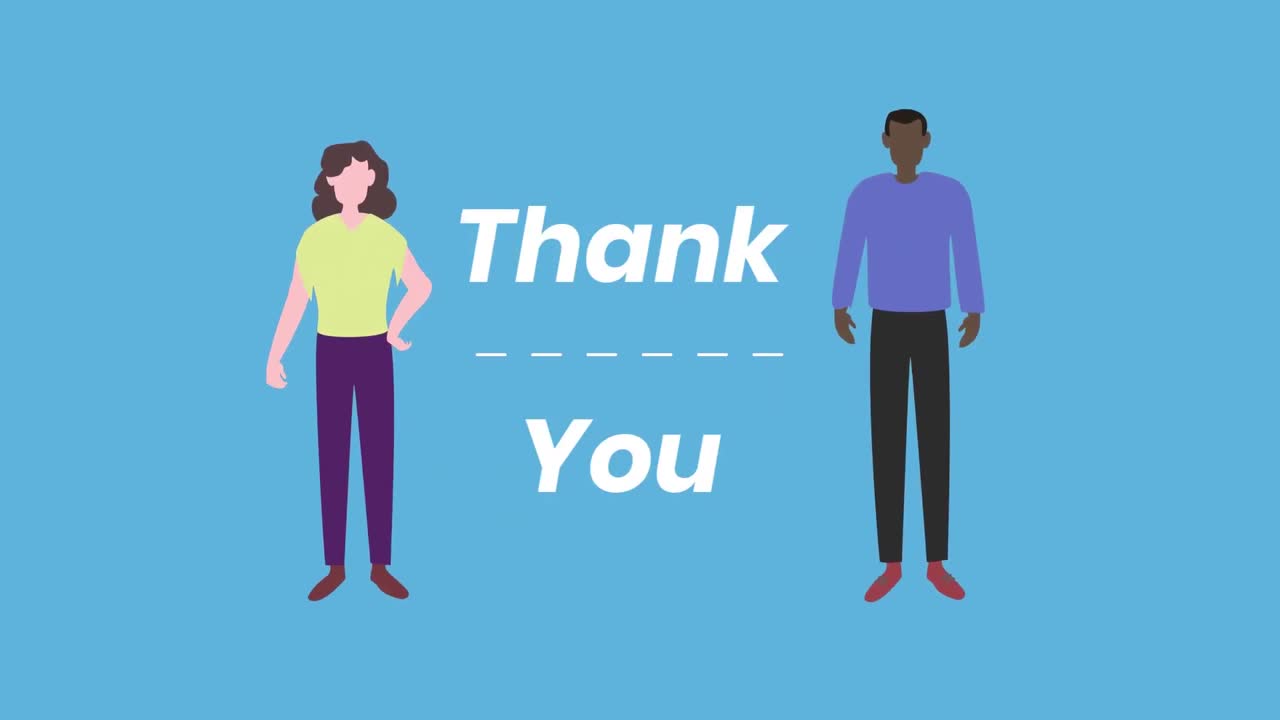 Premium stock video - Animation of a words thank you flashing on blue ...