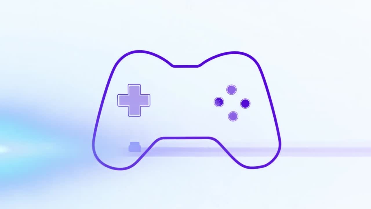Premium stock video - Animation of purple video game handset controller ...