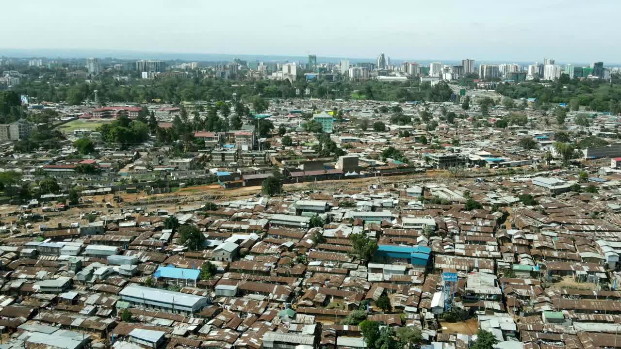 Remarkable Aerial Shot Above Vast Overpopulated Slums And Ghettos In ...