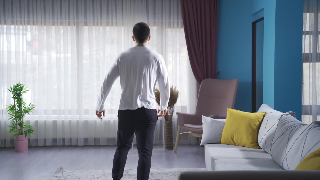 Premium stock video - Young spotty man bouncing slightly left and right ...