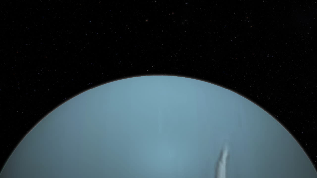 Premium stock video - Cgi composite: flying over planet uranus, half ...