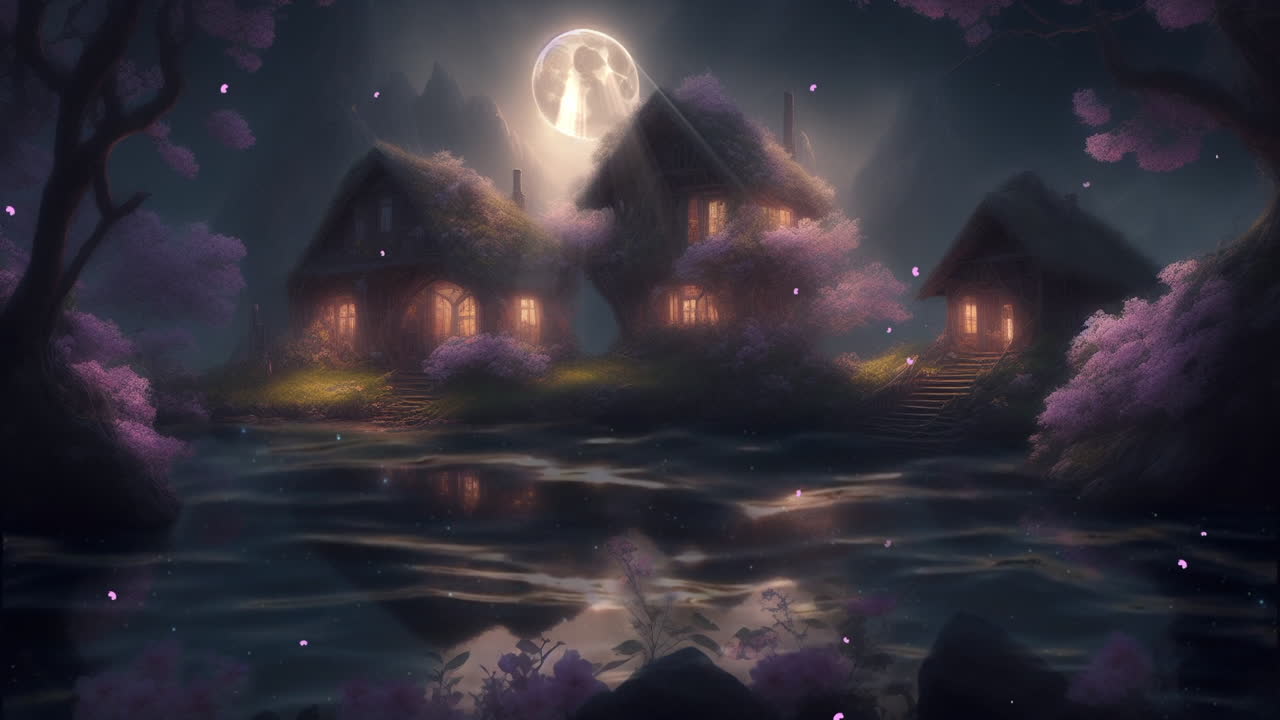 Premium stock video - Animated background of fairy tale town during ...