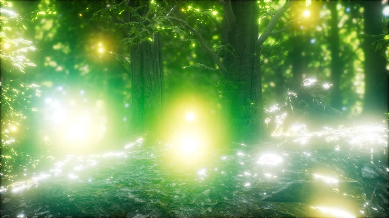 Luciérnaga volando en el bosque | Vídeo de stock Premium