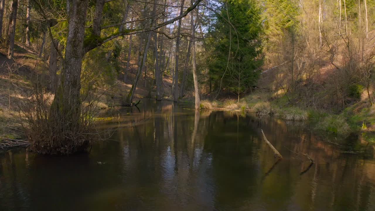 Premium stock video - Flying over view of a drying water stream in the ...