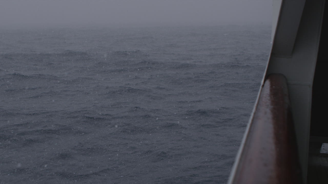 Cruising through tough ocean. filming from the ship Premium Stock Video ...