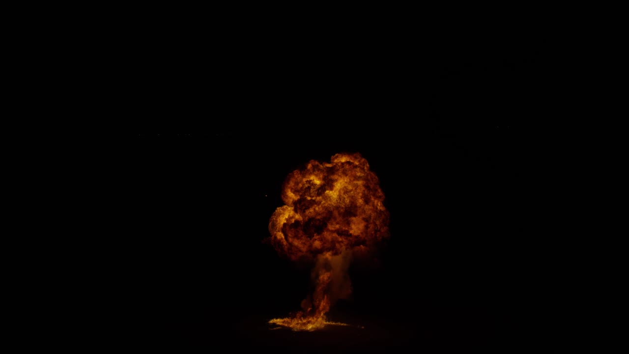 Premium stock video - Explosion fire detonation flame on black ...
