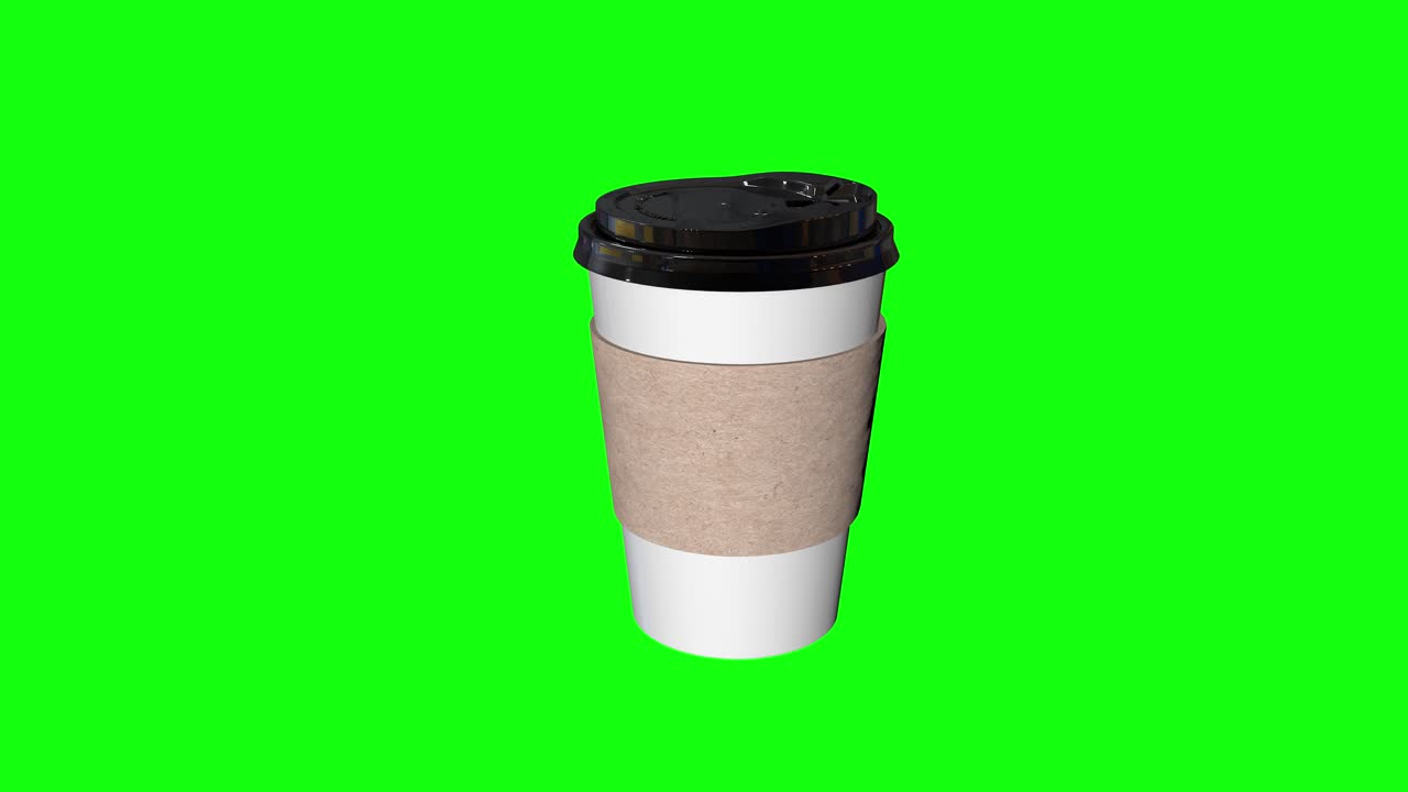 Premium stock video - 8 animations glass coffee cup green screen