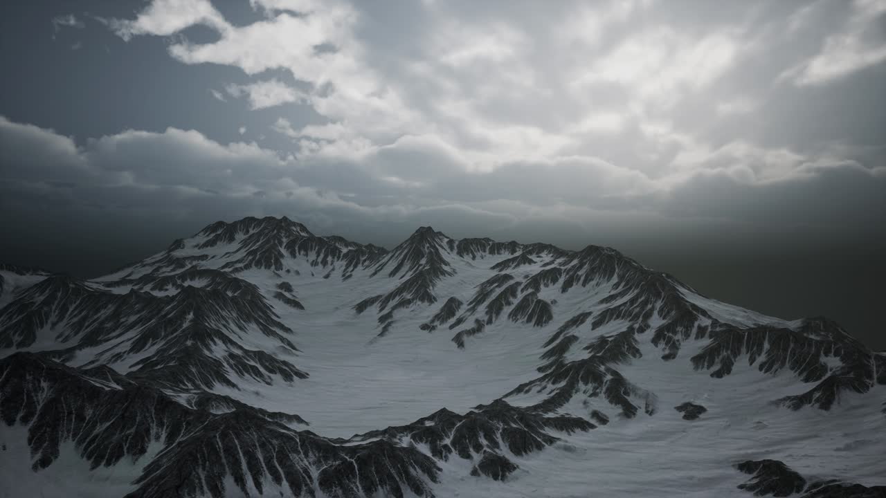 Premium stock video - High altitude peaks and clouds