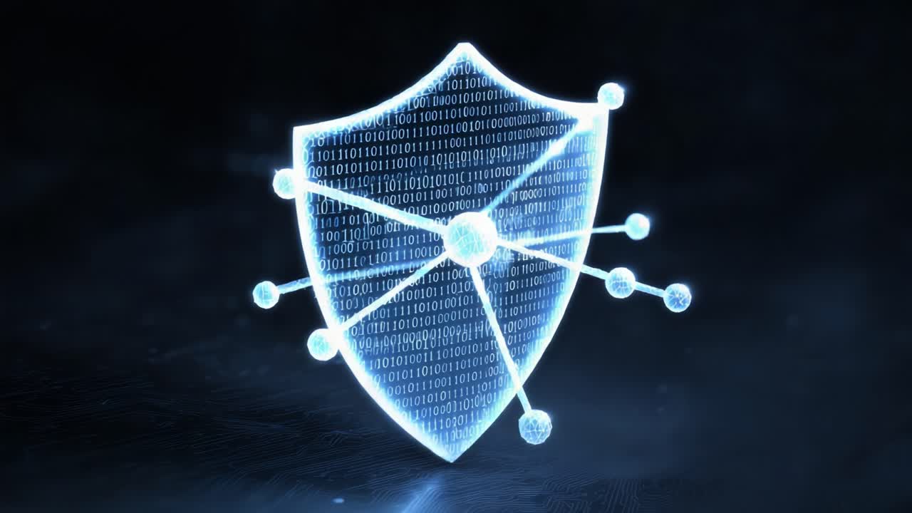 A Digital Shield Representing Cybersecurity and Data Protection with ...