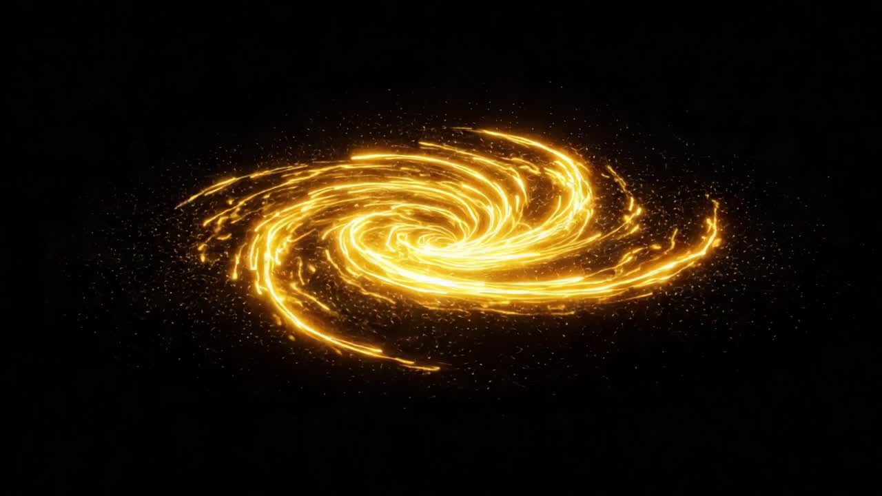 A Stunning Visual Representation of a Spiral Galaxy Featuring Golden ...