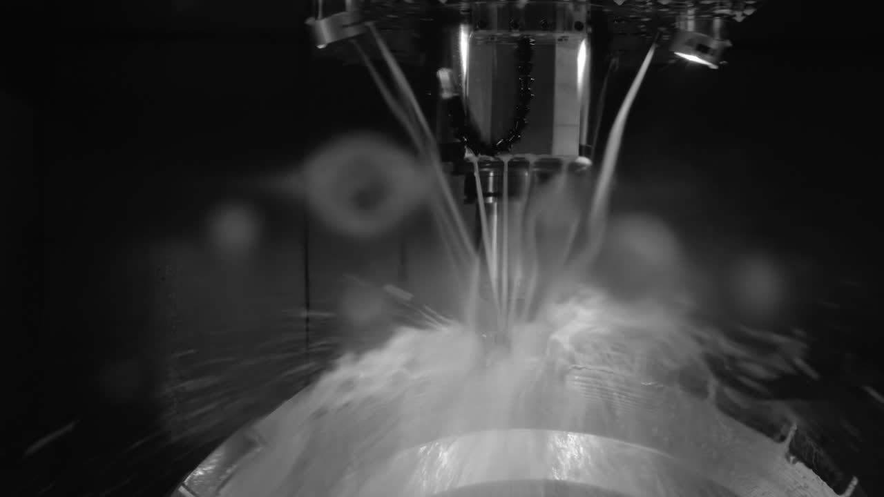 Premium Stock Video Metalworking Cnc Lathe Milling Machine Cutting