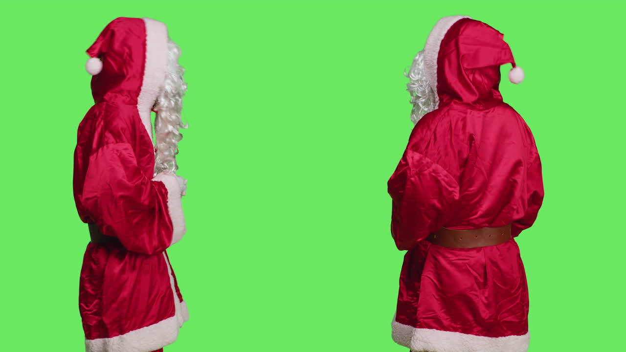 Santa Claus in Costume on Green Screen | Premium Stock Video Footage