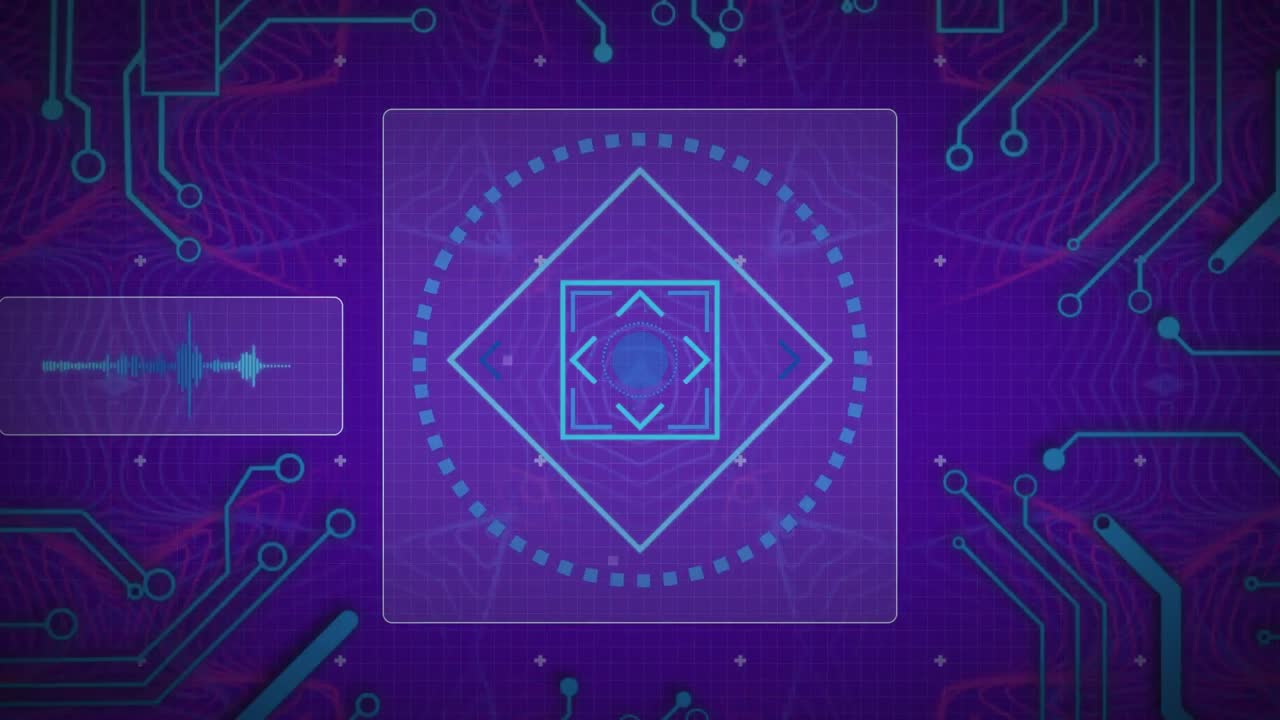Animation Of Geometric Shapes And Electronic Circuit Board Patterns ...