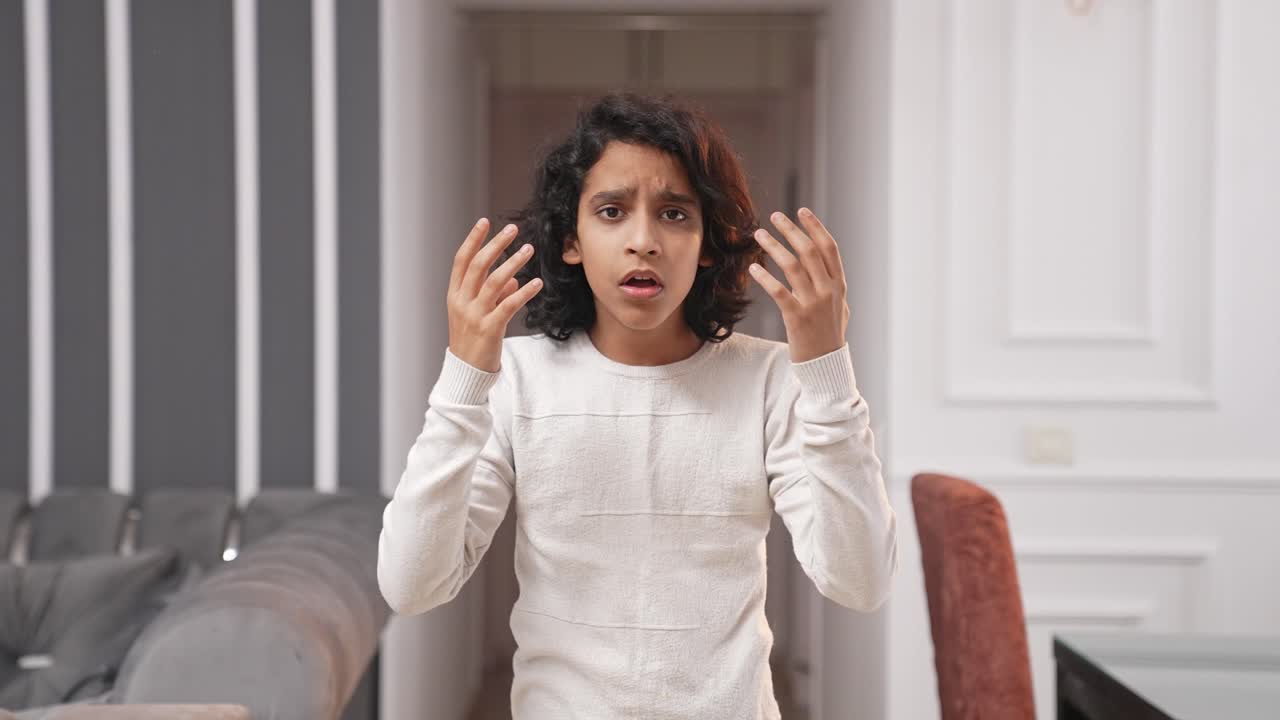 Scared Indian Kid Teenager Boy Getting Shocked Free Stock Video Footage ...