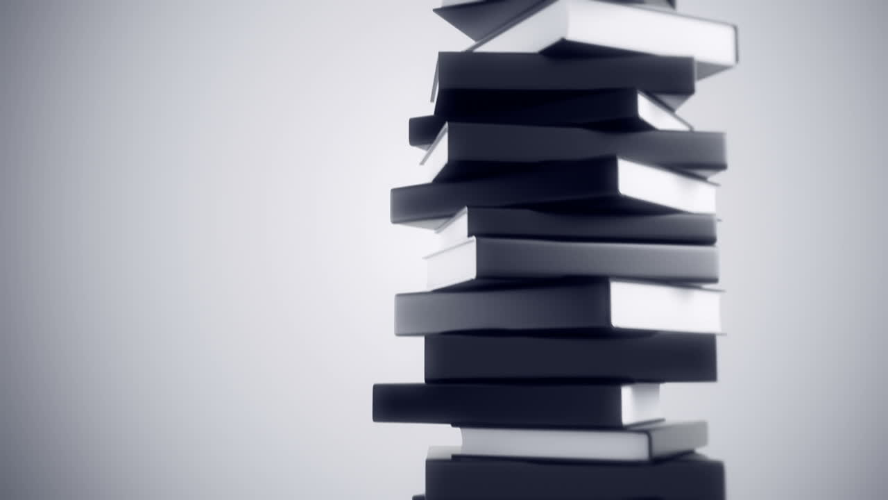 Premium stock video - The endless animation of rotating around stack of ...