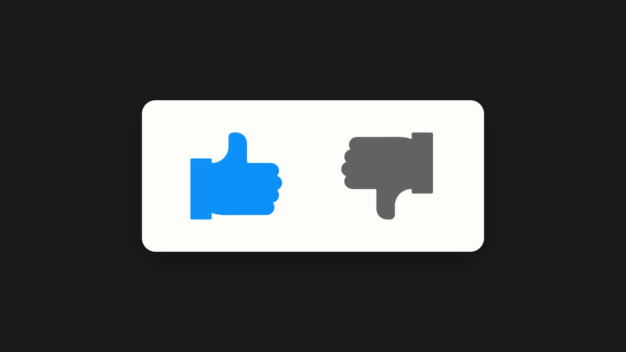Premium stock video - Like and dislike button animation with alpha ...