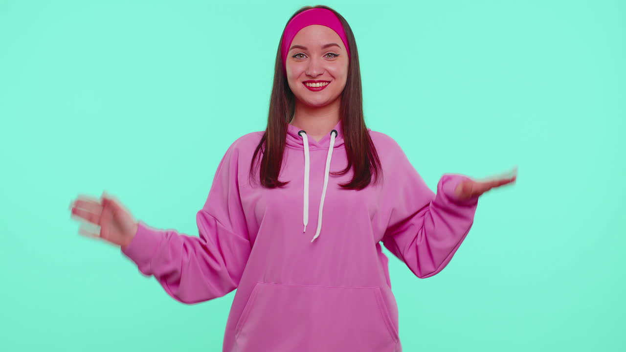 Premium stock video - Girl teenager smiling friendly at camera and ...