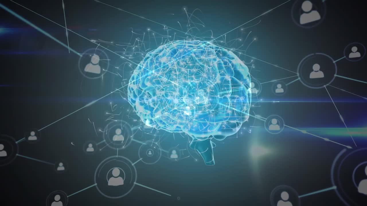 Premium stock video - Animation of human brain and network of ...