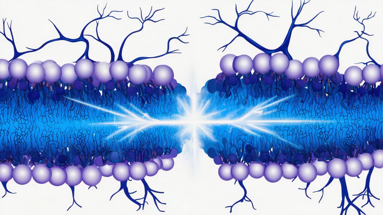 Illustration of a Neural Synapse or Cell Membrane Interaction | Premium ...