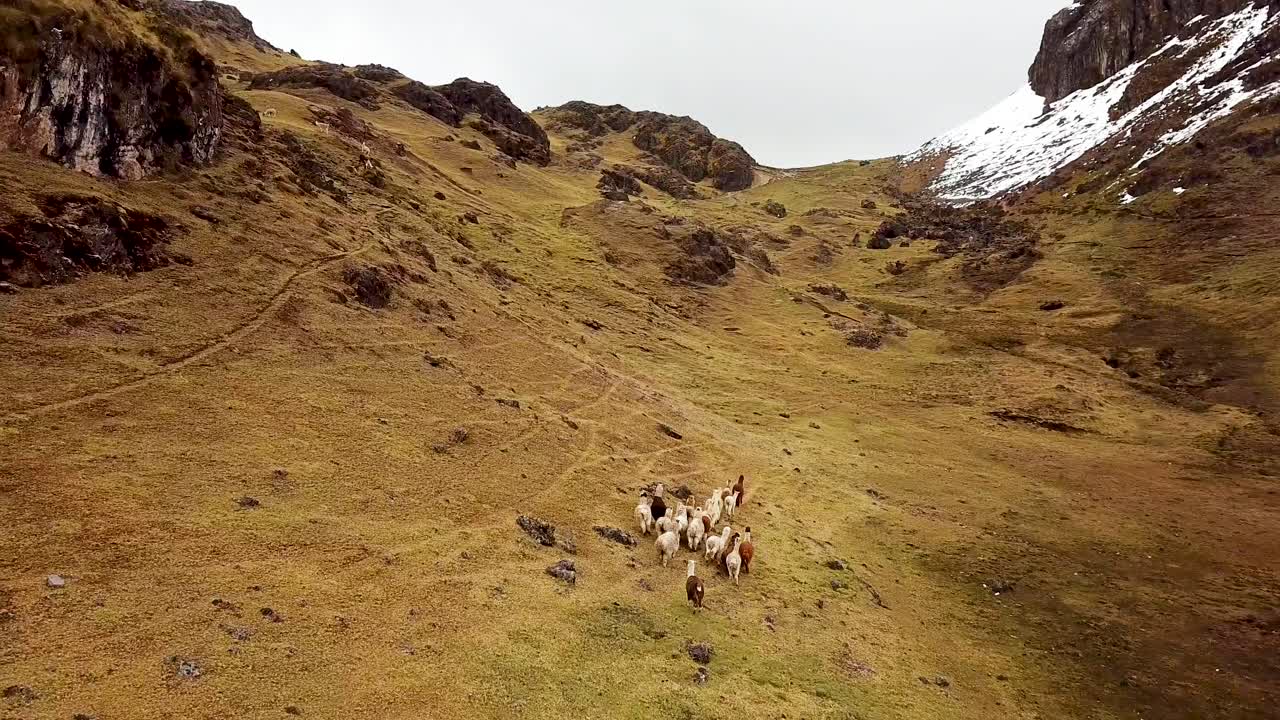 Vídeo Premium - Vista aérea de drones de las montañas de los andes de ...