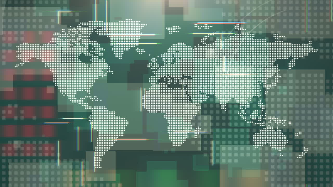 Premium stock video - News intro graphic animation with lines and world map 4