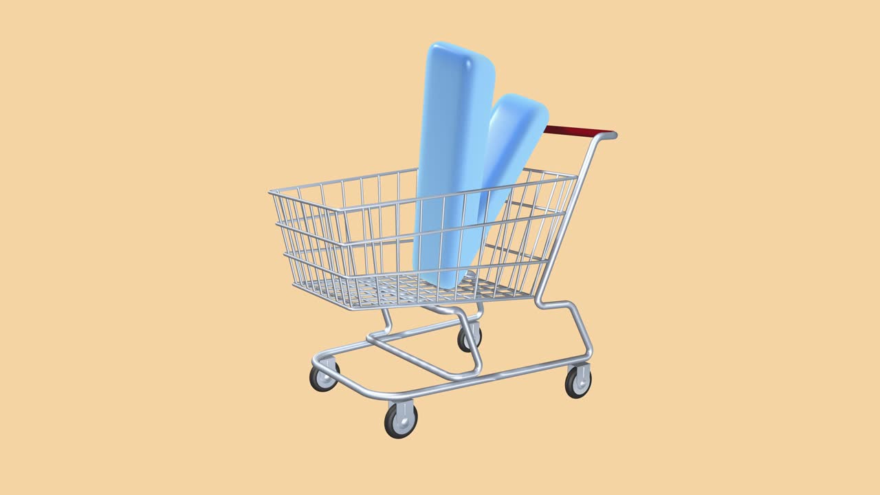 Virtual sign a vote or a choice and a grocery cart as a symbol of trade ...