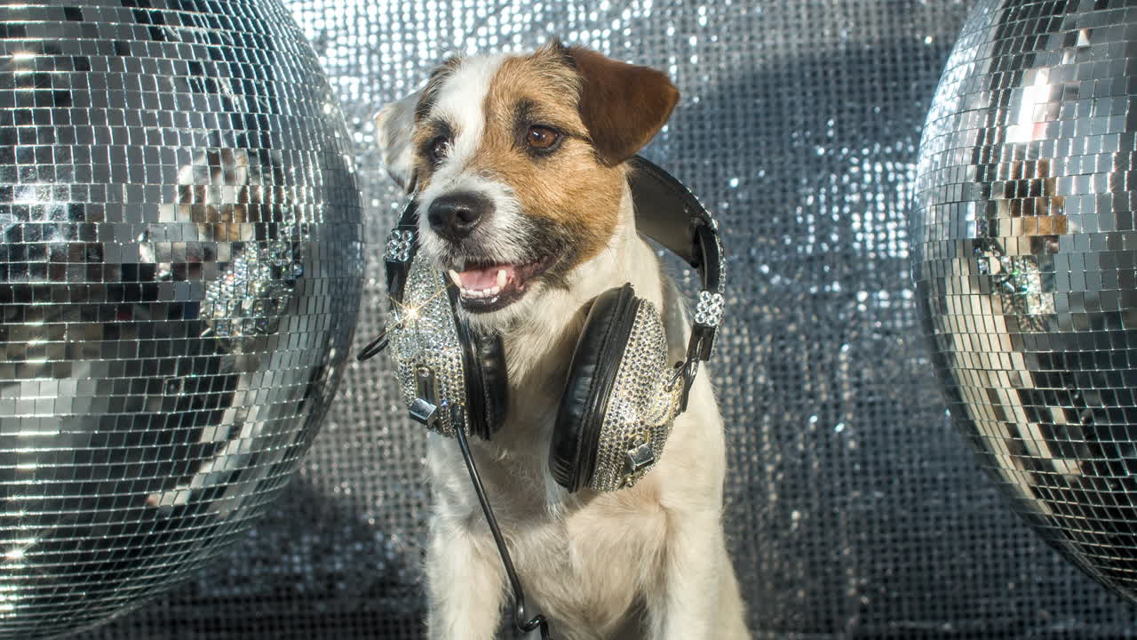 Premium stock video - Dog disco 4k 08