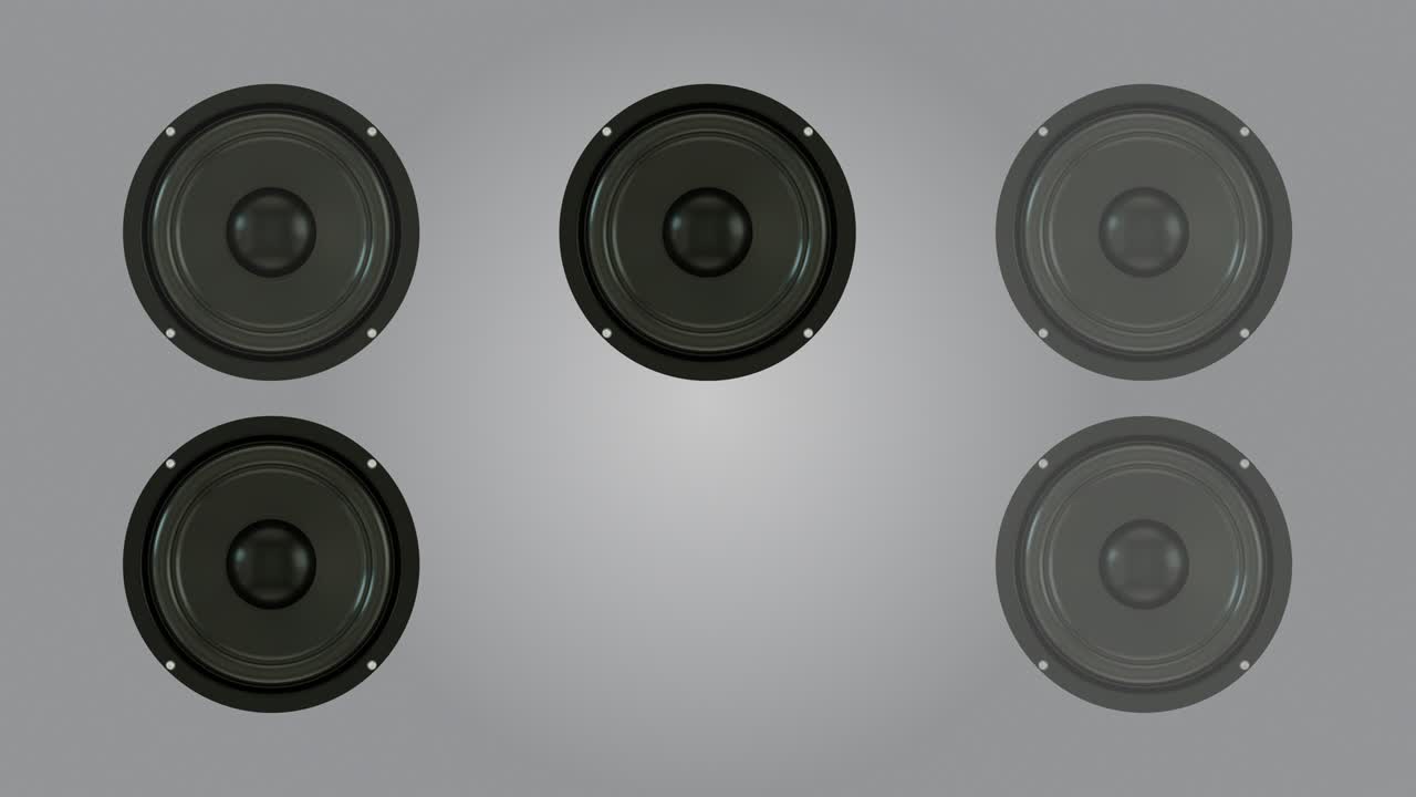 4K Abstract Loopable Audio Speaker Animation, Gray Color Background ...