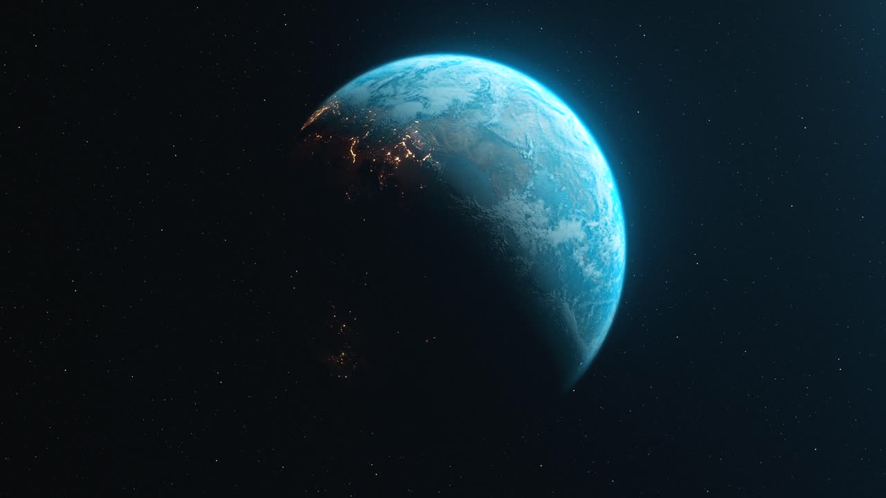Cinematic Planet Earth View From Space, Motion Graphics Video Shows The ...