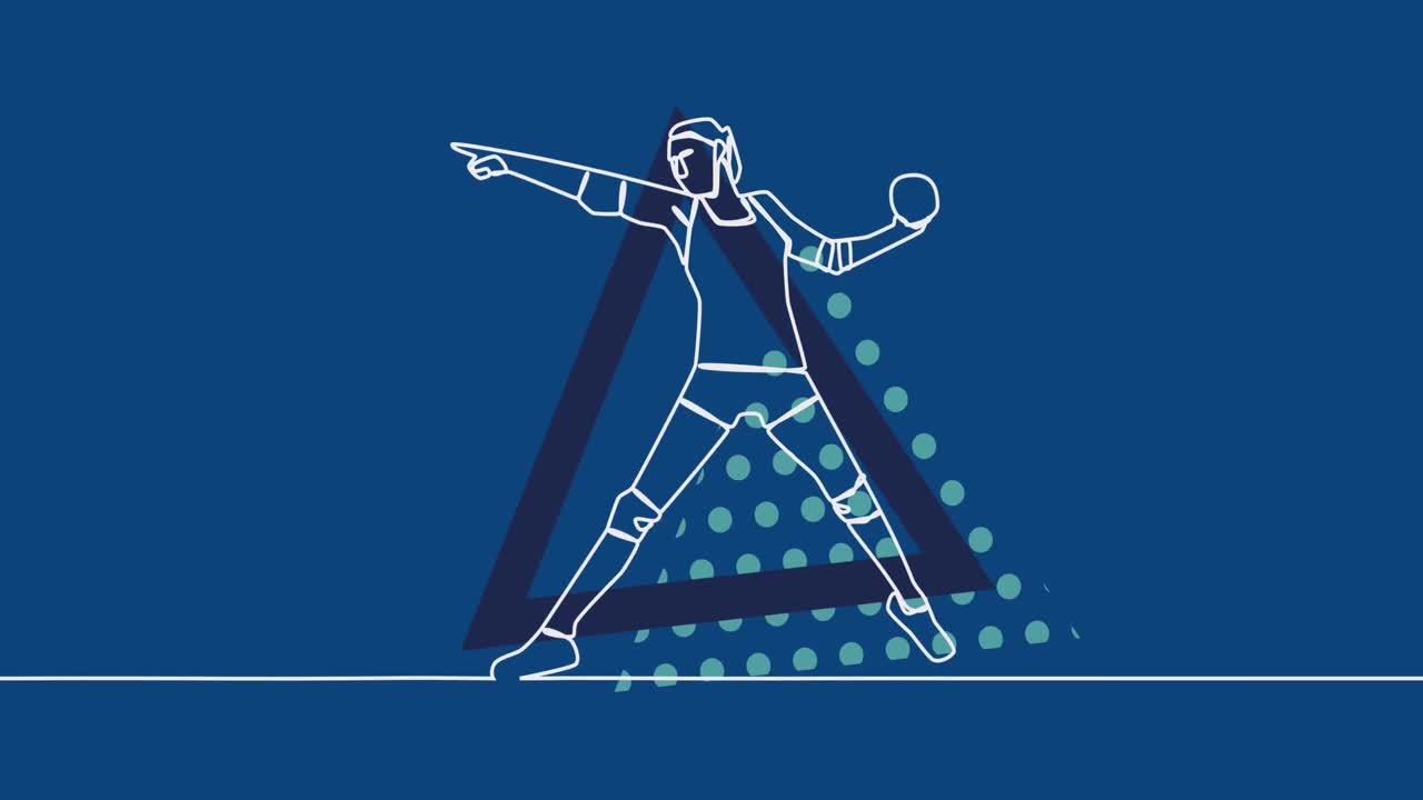 Animation Of Drawing Of Female Handball Player Throwing Ball And ...