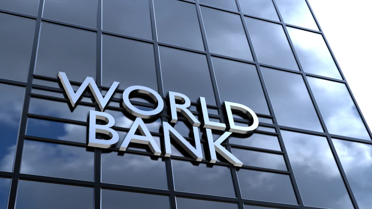 Glass world bank building. Financial concept. | Premium Stock Video Footage