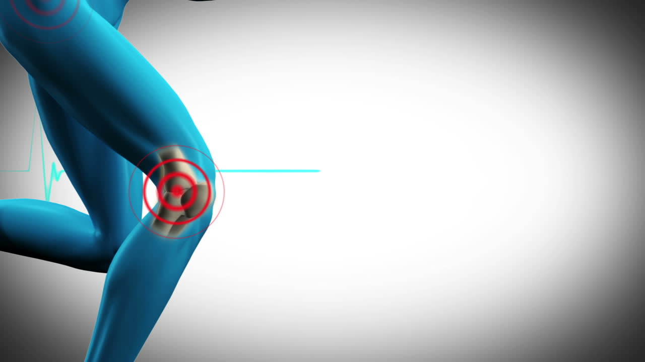 Premium stock video - Human figure running with joints highlighted