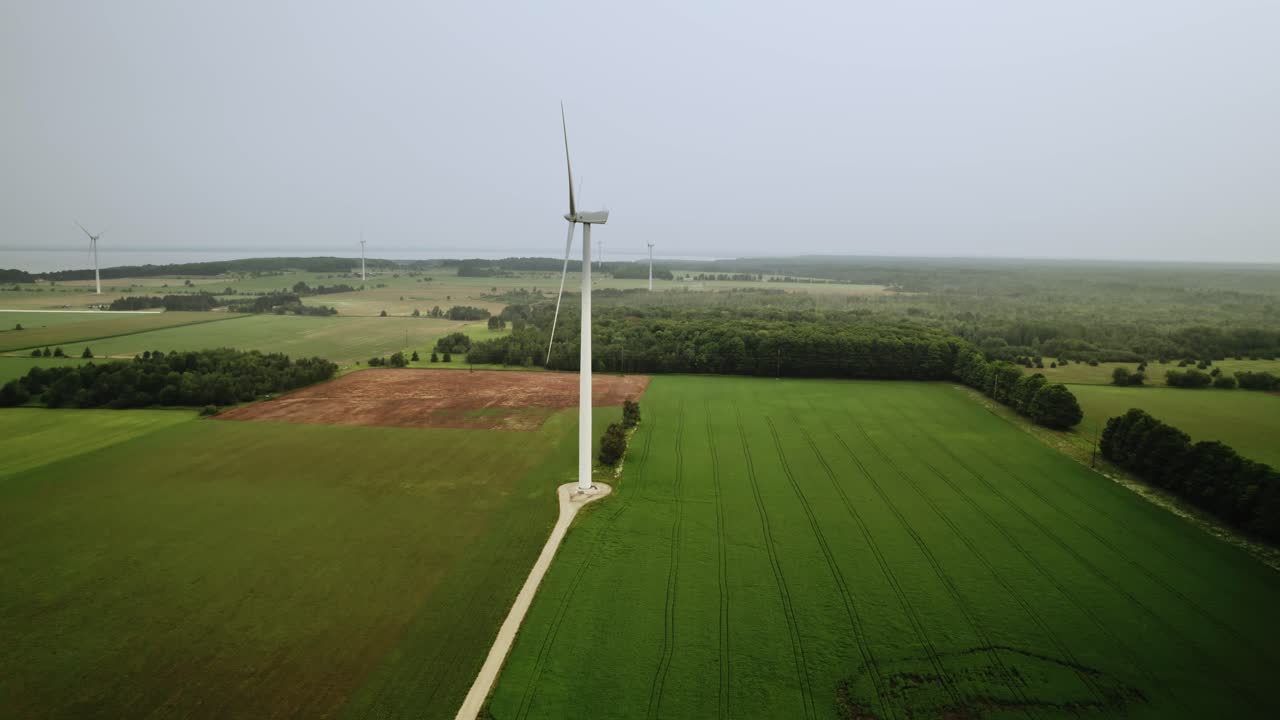 Drone Footage Of A Large Wind Turbine Free Stock Video Footage Download ...