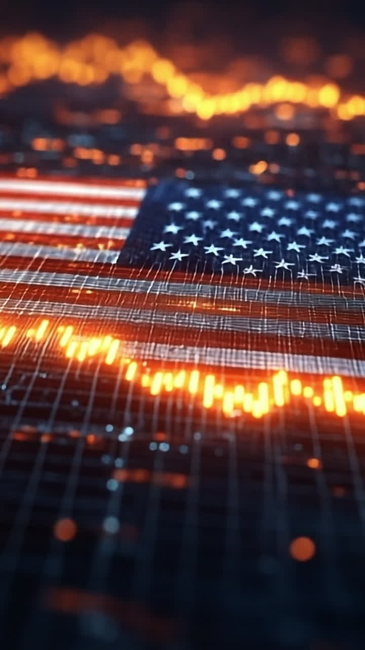Digital US flag abstract art. Digital art of the American flag blended ...