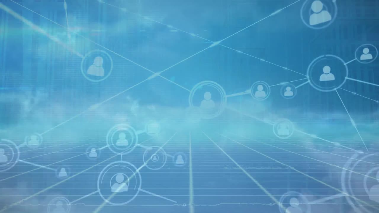 Animation of network of connections on blue background Premium Stock ...