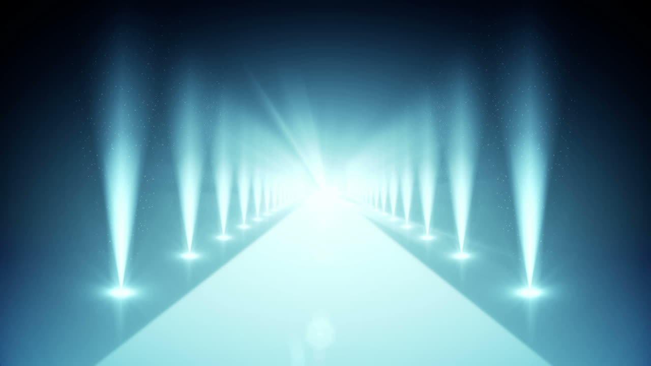 digital blue walkway with spotlights | freepik