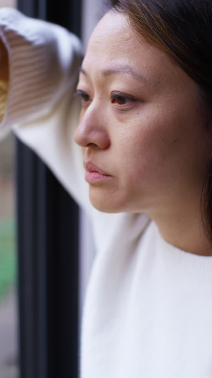 Free stock video - Vertical video close up of stressed or anxious woman ...