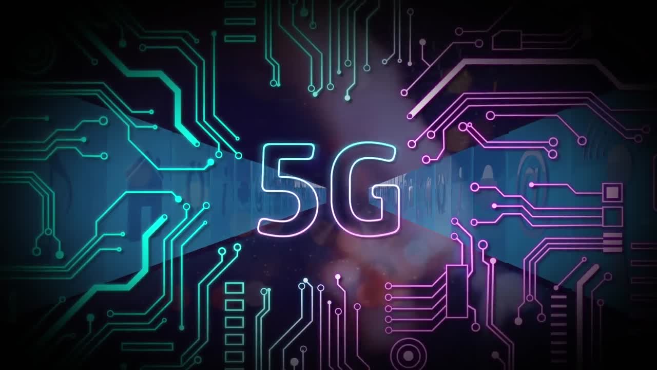 Premium stock video - Animation of 5g text and microprocessor ...