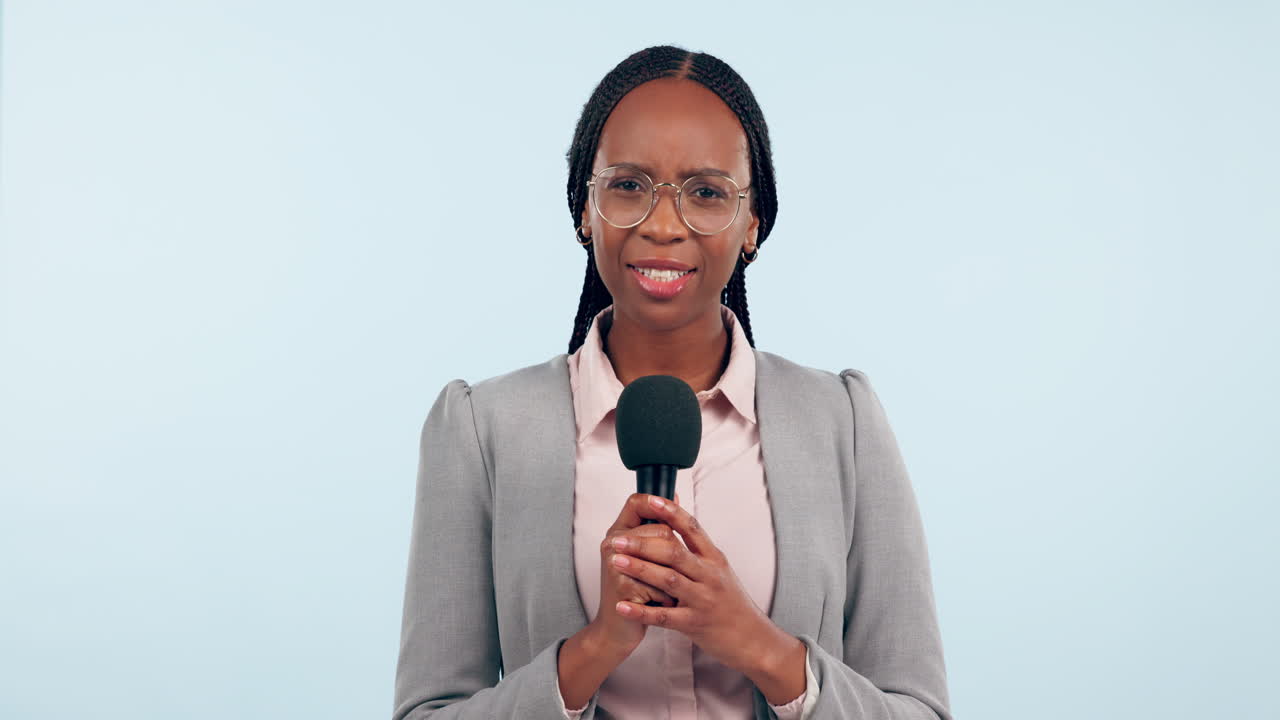 News Reporter Woman, Microphone Free Stock Video Footage Download Clips