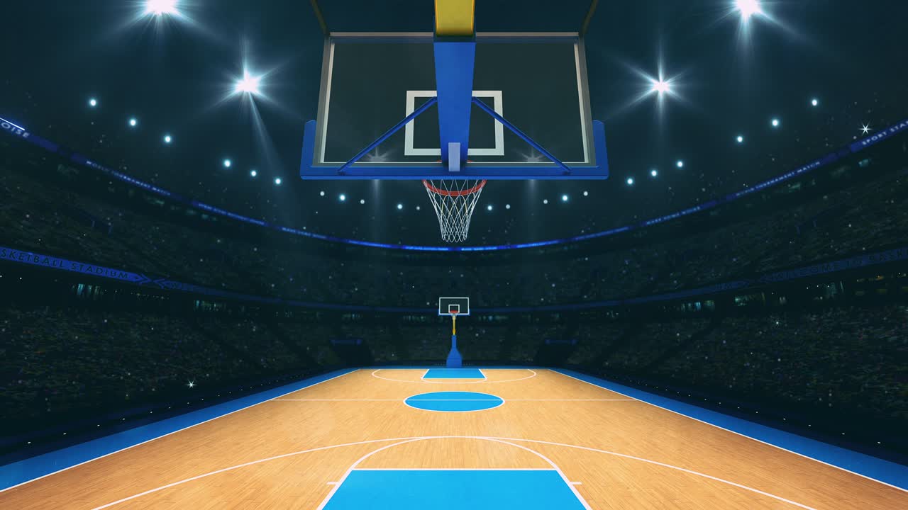 basketball court and view from behind the basket. | freepik