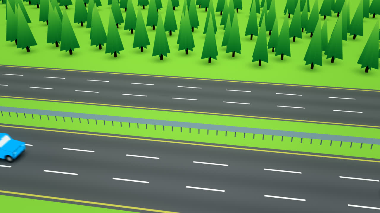 Premium stock video - Cars going in both directions on a six-lane ...