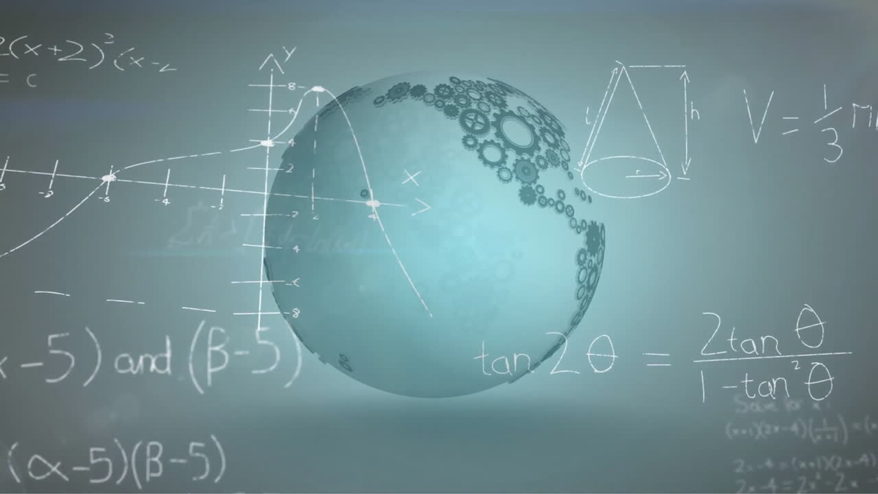 Premium stock video - Animation of mathematical equations over globe ...