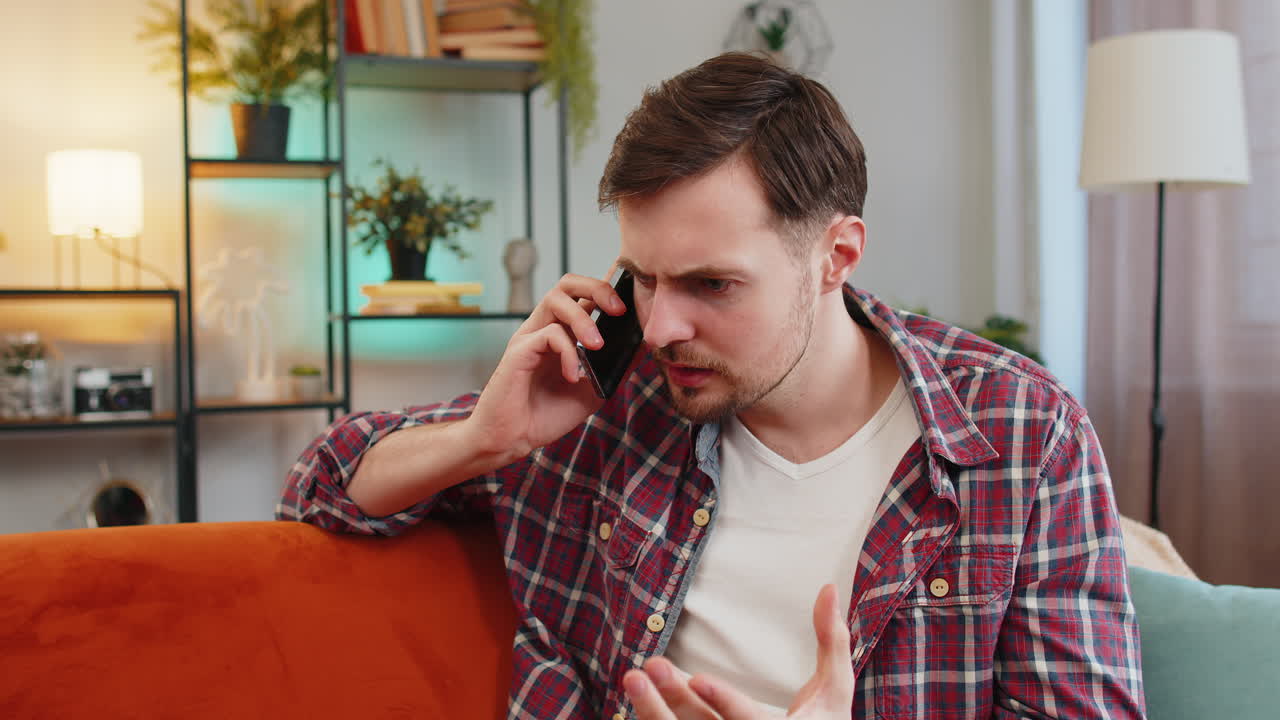 Premium stock video - Angry young man arguing talking loudly shouting ...