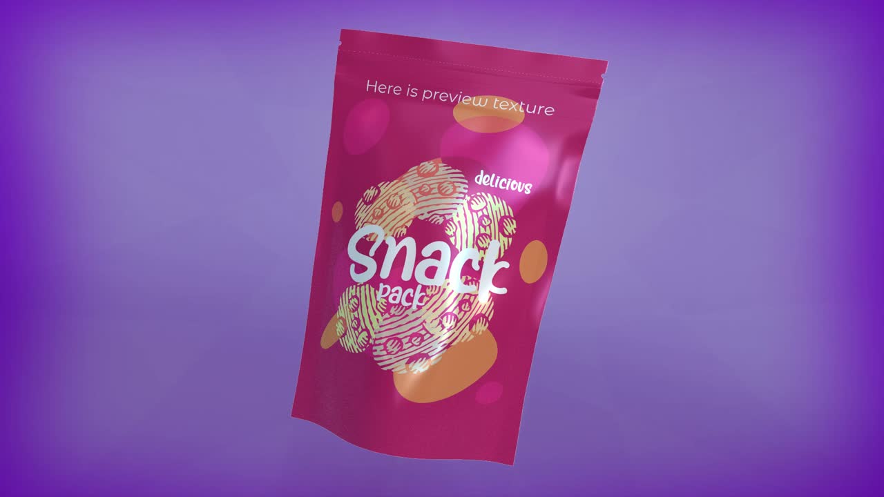 Animated 3D Mockup of Customizable Snack Packaging Bags | Premium Stock ...