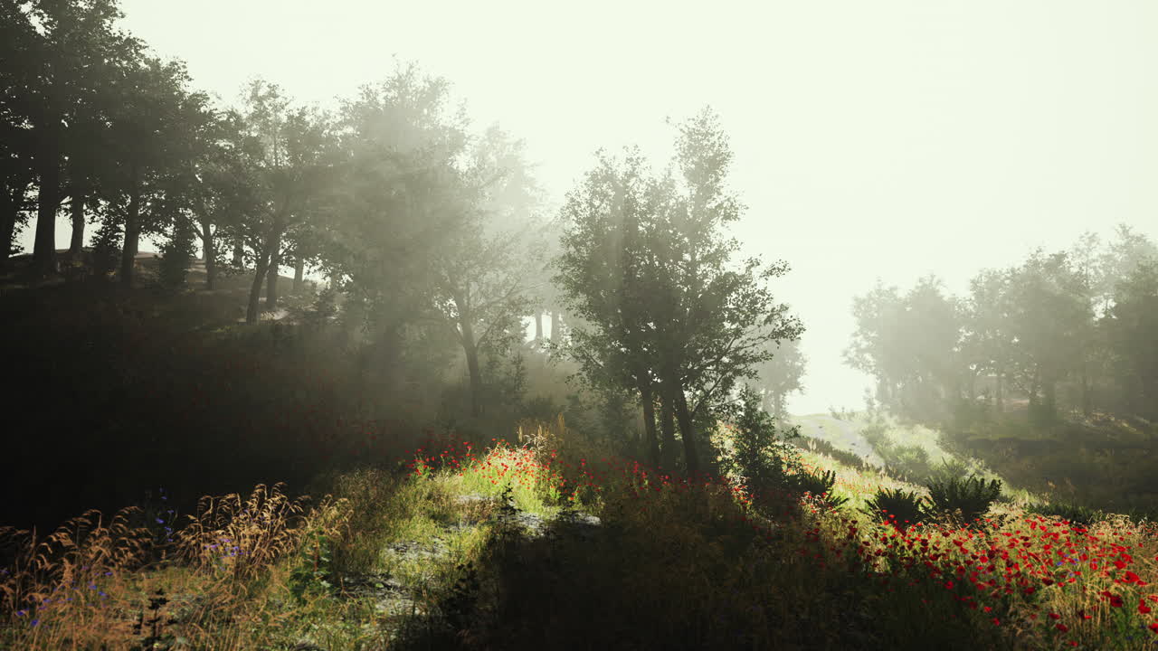 Premium stock video - Beautiful summer morning in the forest hyperlapse