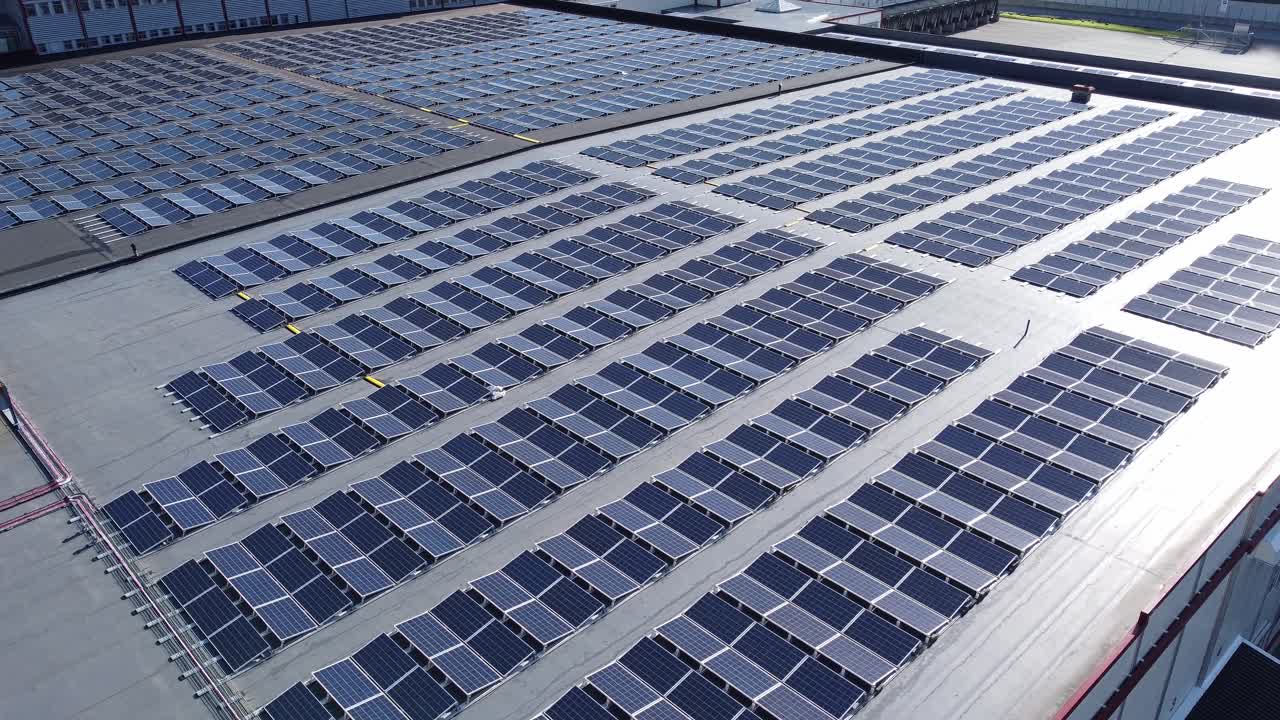 Industrial Sized Solar Panel Installation On Rooftop Of Asko Warehouse ...