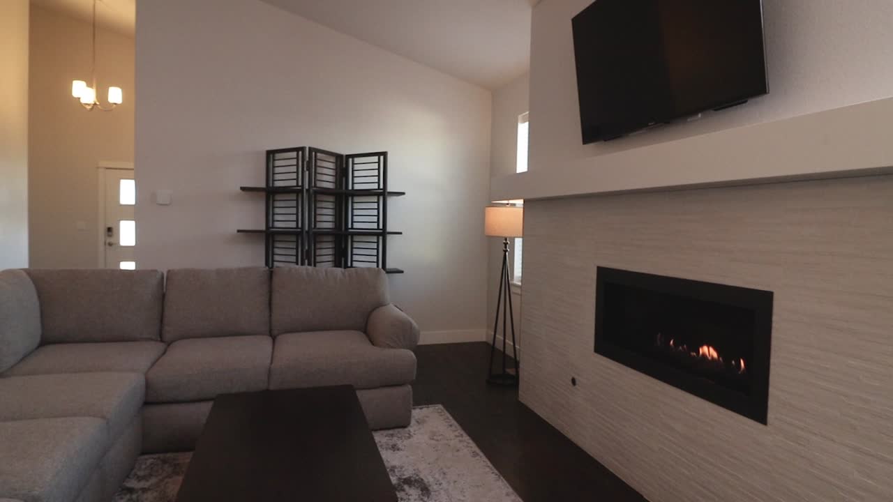 Modern Cozy Home With A Fireplace And Neutral Clean Color Scheme Free ...