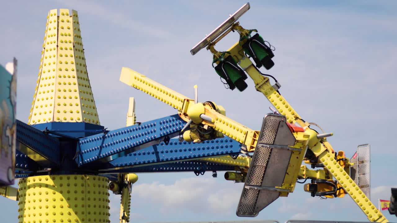 People enjoying a rotating amusement park ride Premium Stock Video Footage