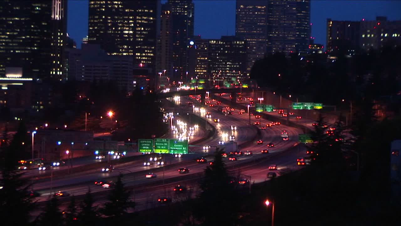 Premium stock video - A look at downtown seattle at rush hour