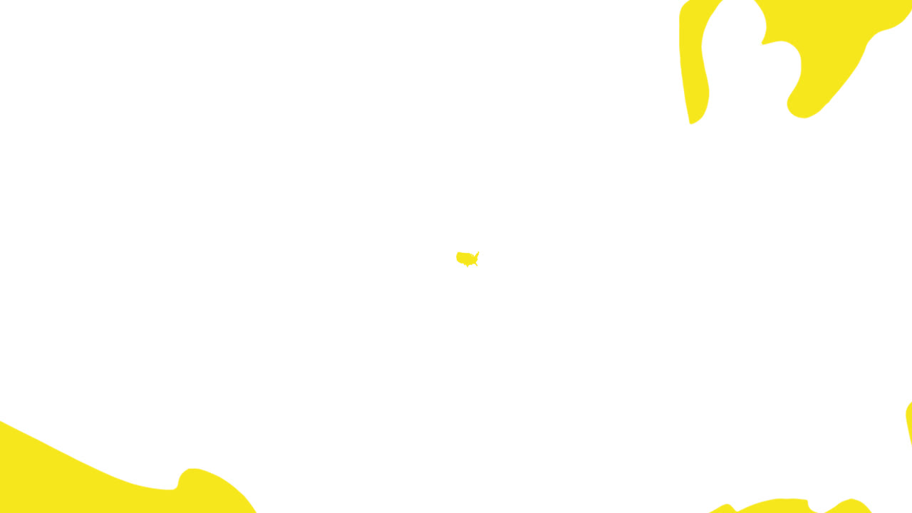 Digital animation of multiple yellow us maps expanding against white ...